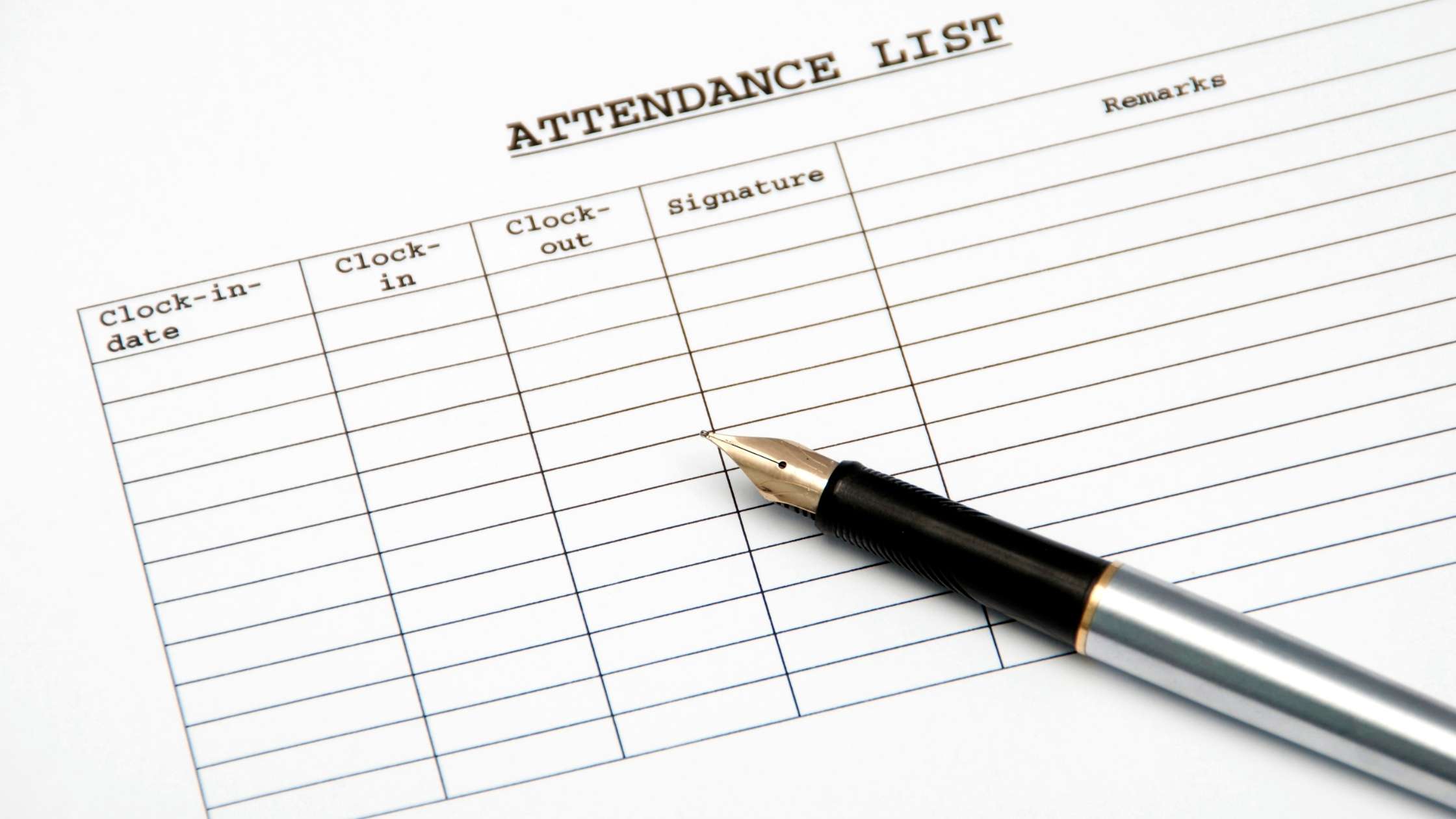 2021 Free Printable Attendance Sheet