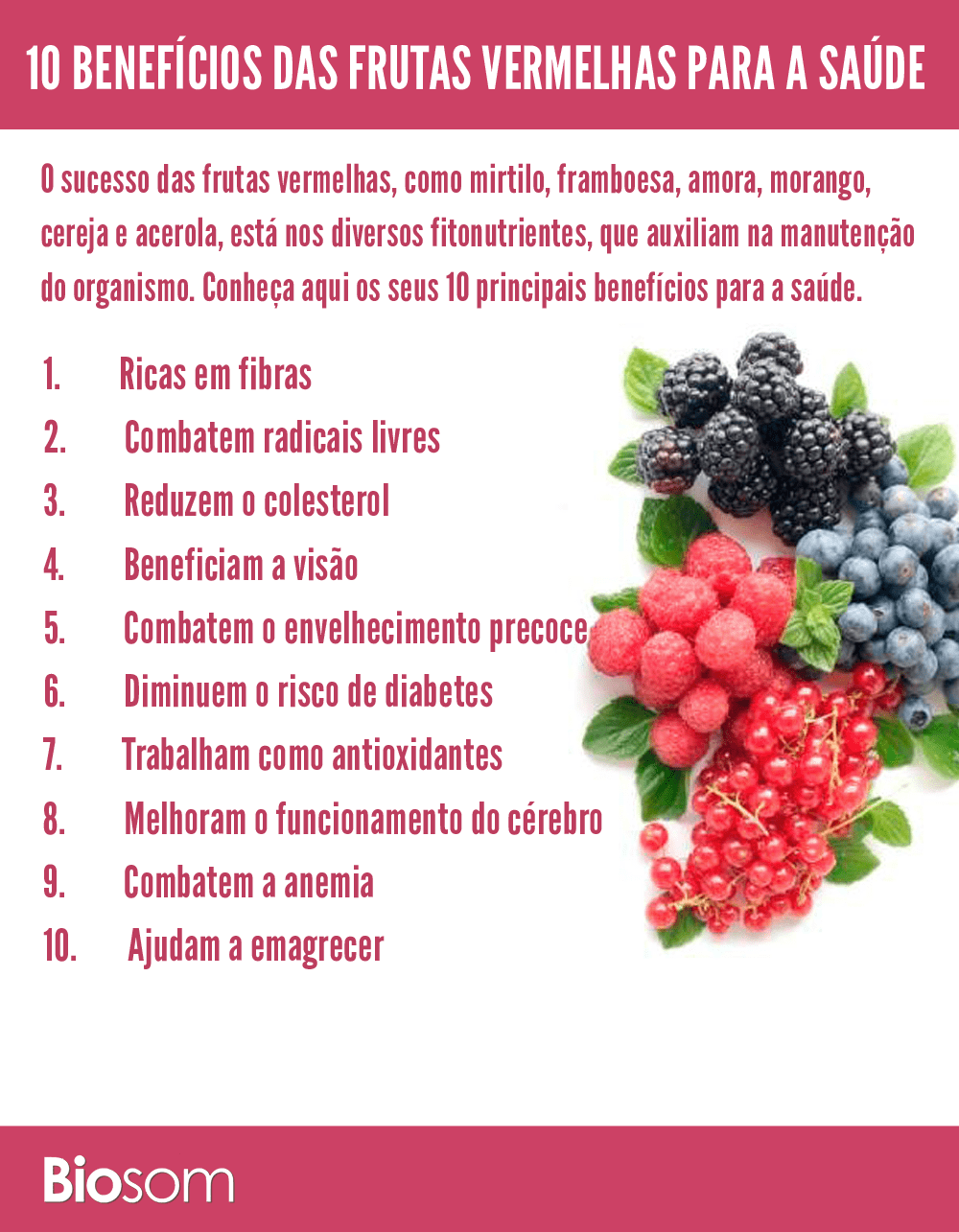 10 Benefícios Incríveis Das Frutas Vermelhas Para A Saúde Biosom