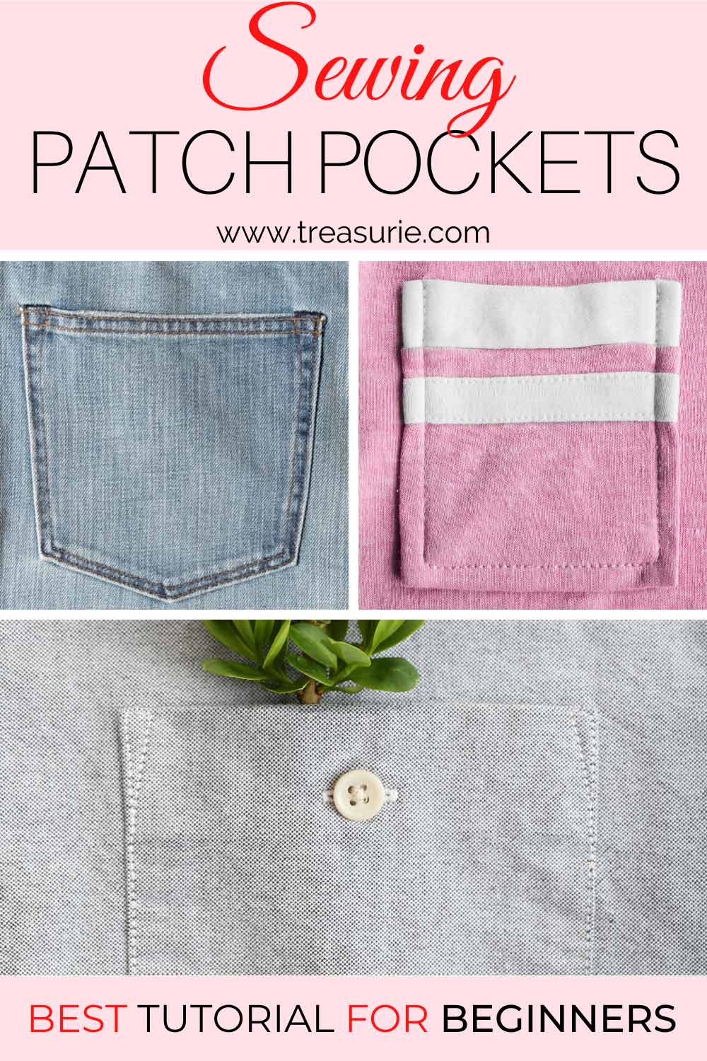 How To Sew Patch Pockets Best 2 Ways Treasurie