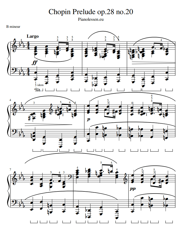 Chopin Prelude Op28 No20 Bladmuziek Pdf Sheet Pianolesseneu