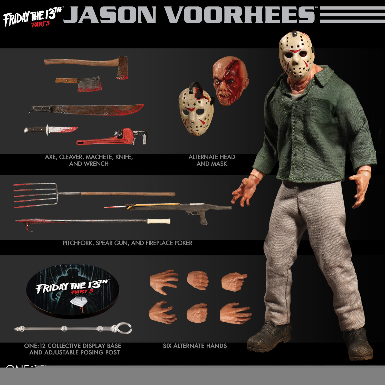 Mezco Reveals One12 Friday The 13th Part 3 Jason Voorhees Bloody