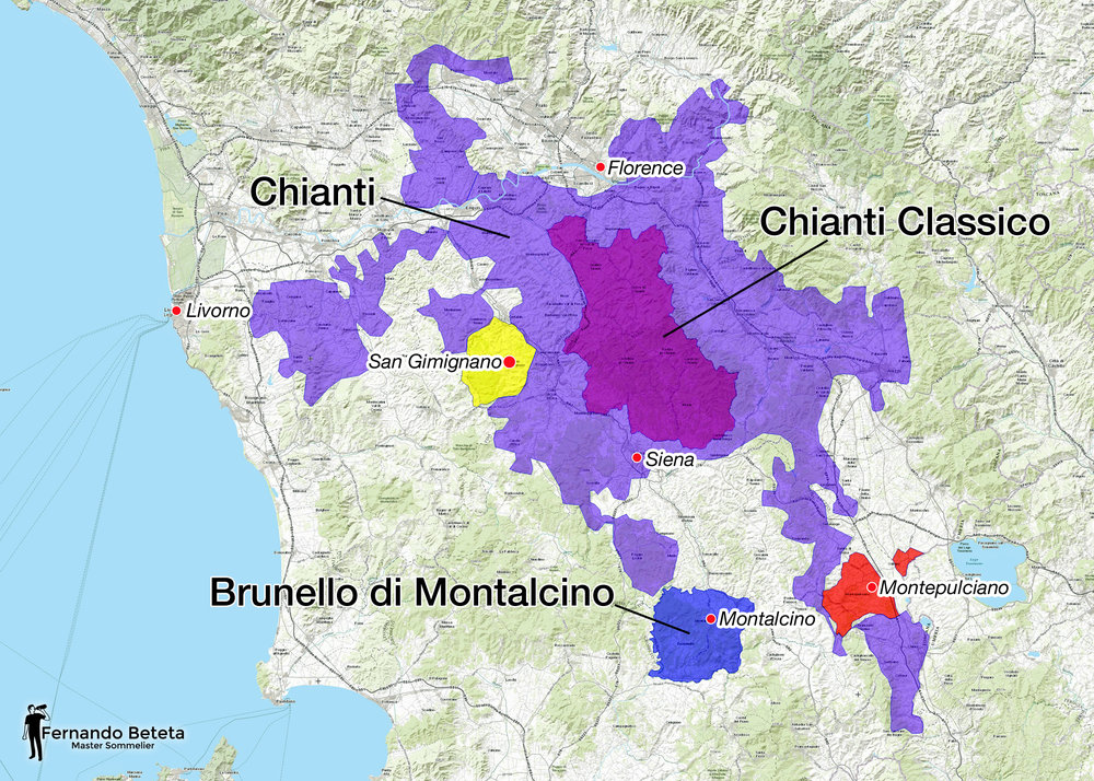 Tuscany Wine Map