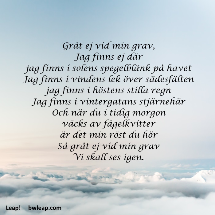 Gråt Ej Vid Min Grav Bengt Wendel