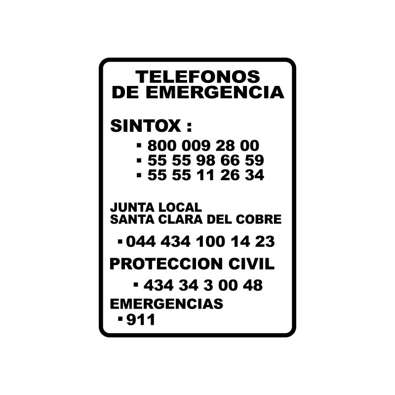 Señalamientoteléfonos De Emergencia Santa Clara Graphics