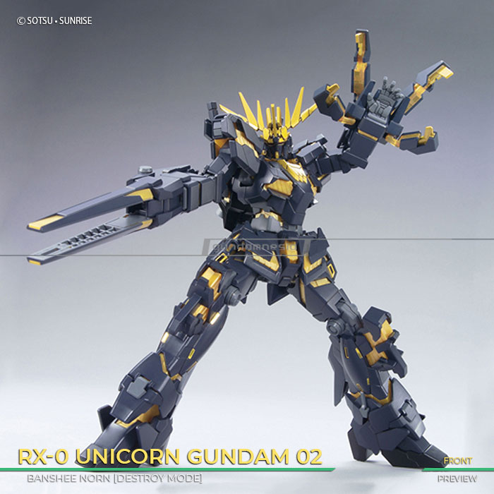 Hg Rx 0 Unicorn Gundam 02 Banshee Destroy Mode Gundamnesia