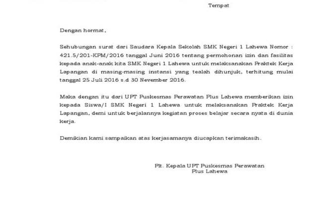 Contoh Surat Kepada Yth Contoh Surat Otosection