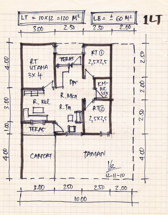 Desain Rumah Lebar 10 Meter