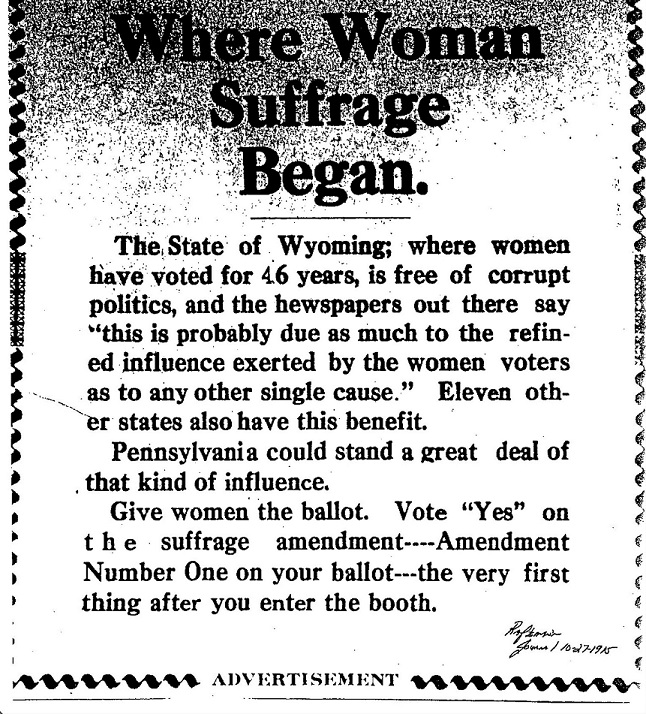 Throwback Thursday The Womens Suffrage Campaign In Clearfield County