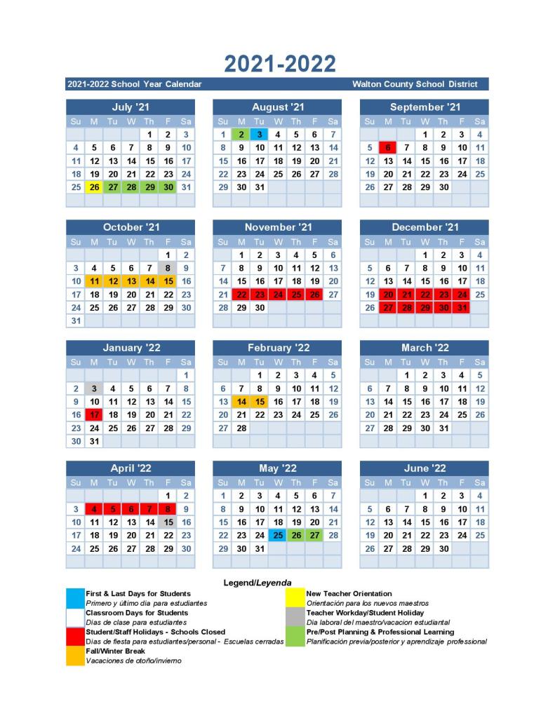 Seminole County Public Schools Calendar 2021 2022