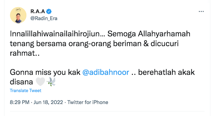 Adibah Noor Meninggal Dunia