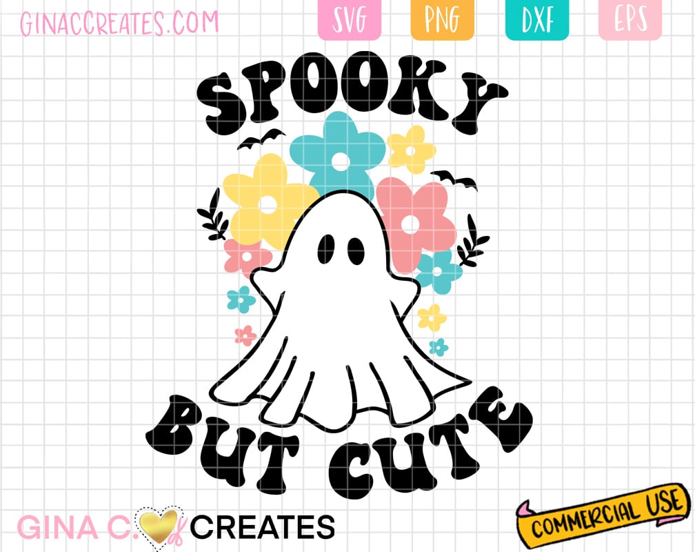 Spooky But Cute Ghost Svg Cut File Gina C Creates