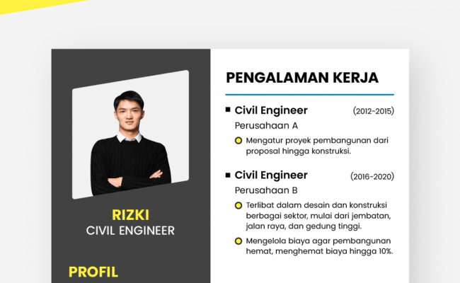 Contoh Cv Teknik Sipil Memukau Dan 5 Tips Membuatnya Imagesee Imagesee