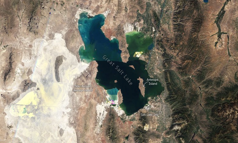 Mega Drought On Utahs Great Salt Lake In Shocking Images As Seen From