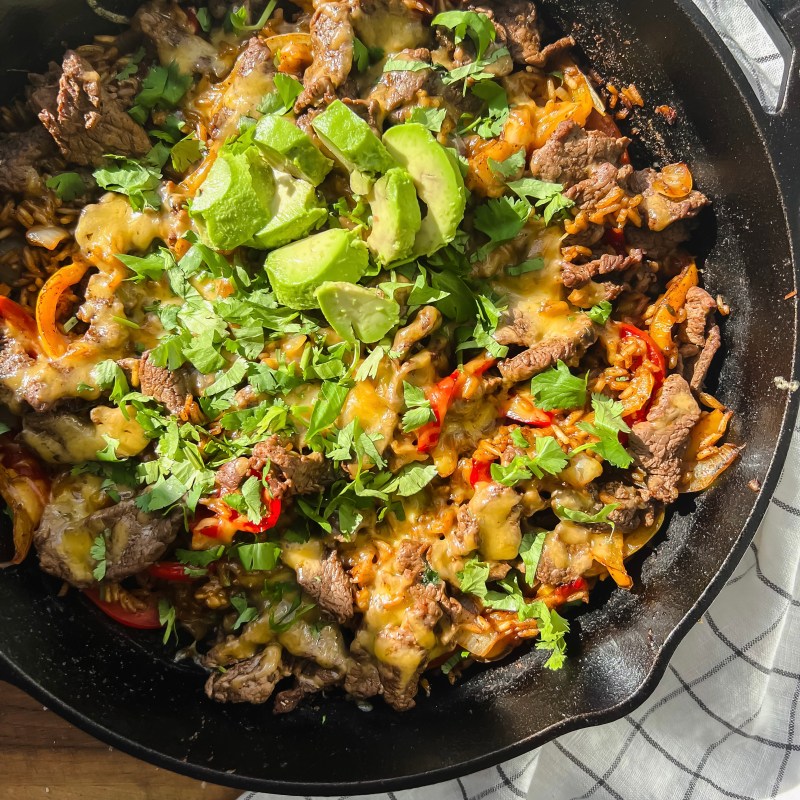 Cheesy Steak Fajita Skillet Daddios Kitchen