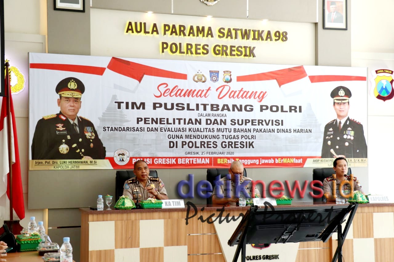 Polres Gresik Sambut Baik Puslitbang Polri Dalam Evaluasi Kualitas