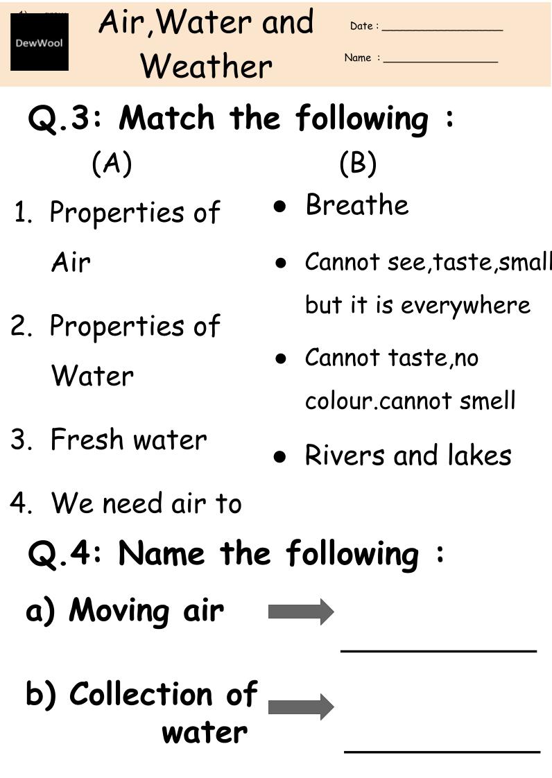 Air Water And Weather Worksheet Dewwool