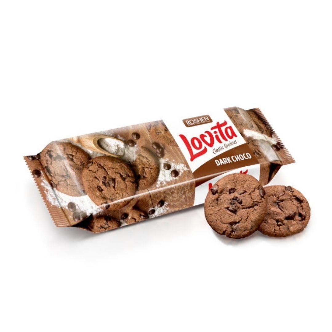 Roshen Lovita Dark Choco Chip Cookies 150g Dealzdxb