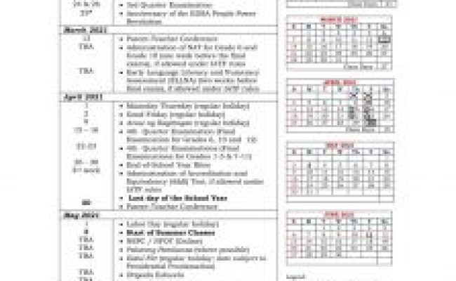 Do S2020 007 Deped School Calendar School Year 2020 2