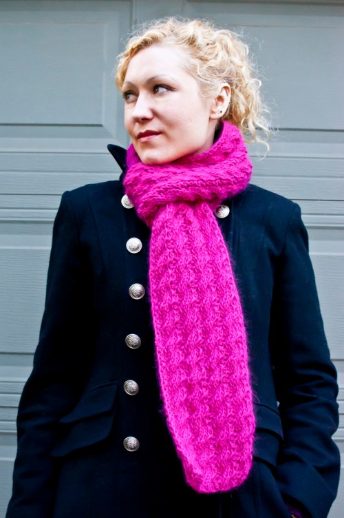 Reversible Cable Scarf Knitting Pattern