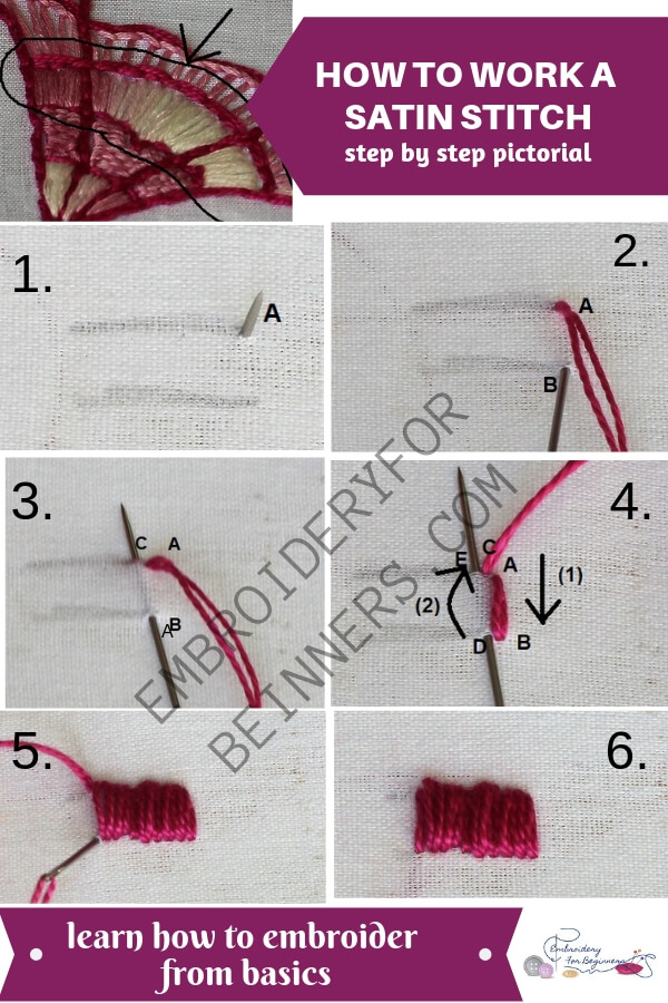 Satin Stitch How To Work A Satin Stitch Step By Step