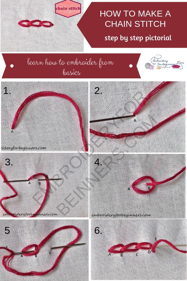 Chain Stitch How To Work Chain Stitch In Hand Embroidery