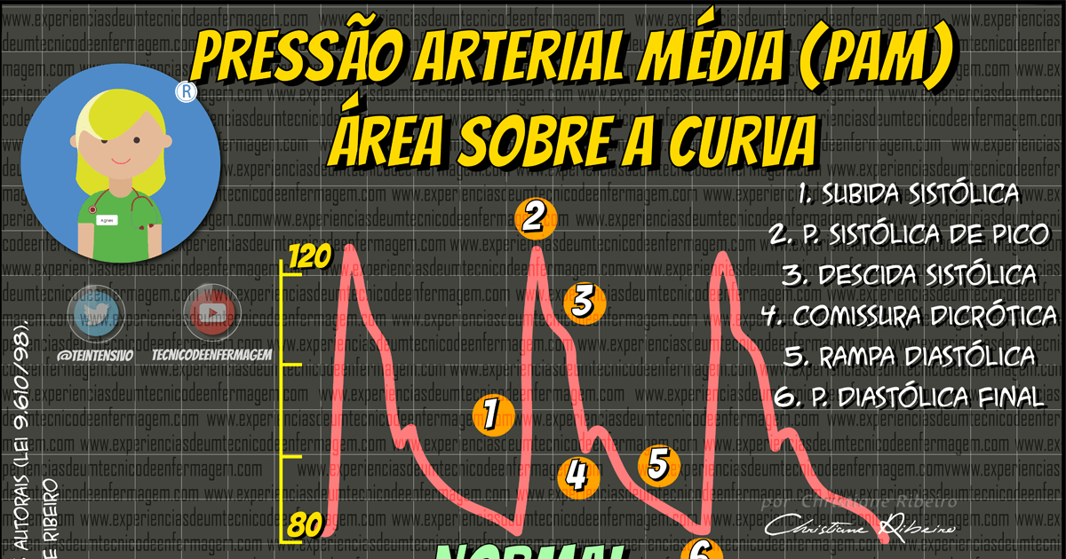 Pressão Arterial Média Pam Área Sobre A Curva Enfermagem Ilustrada