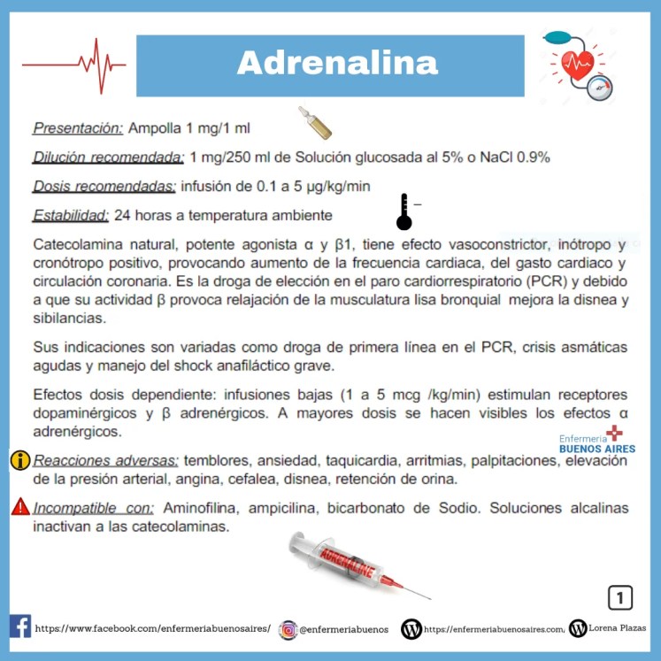 Adrenalina Guía De Administración Para Enfermería