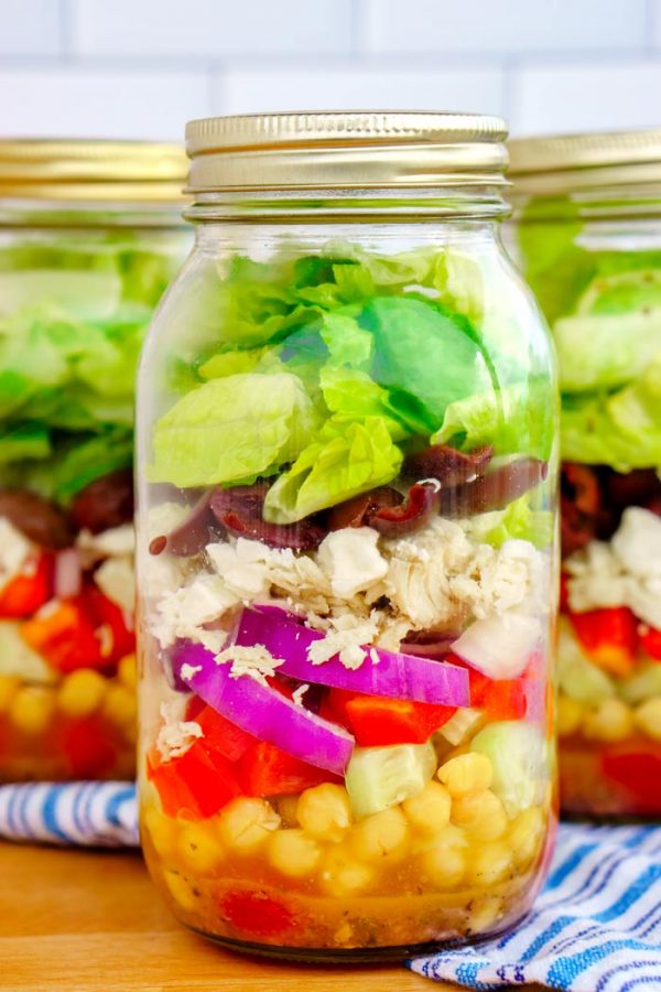 Healthy Greek Mason Jar Salads Easy Budget Recipes