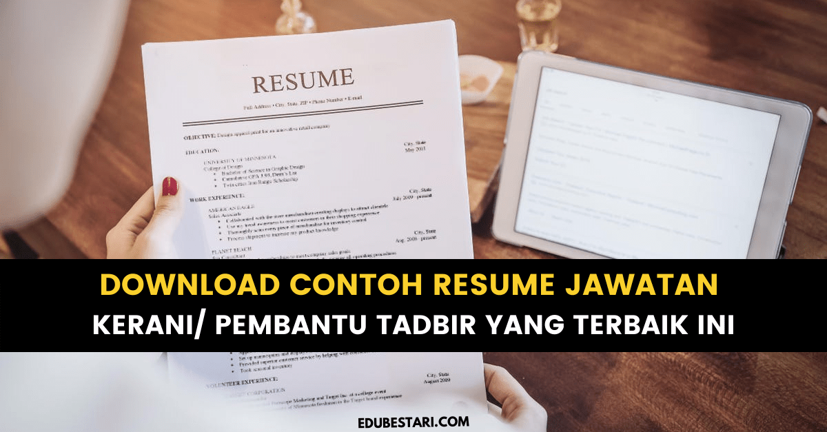 Kerani Ayat Terbaik Objektif Resume Contoh Resume Lengkap Kerani