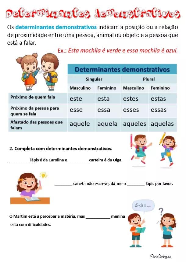 Determinantes E Pronomes ⋆ Edukinclusiva