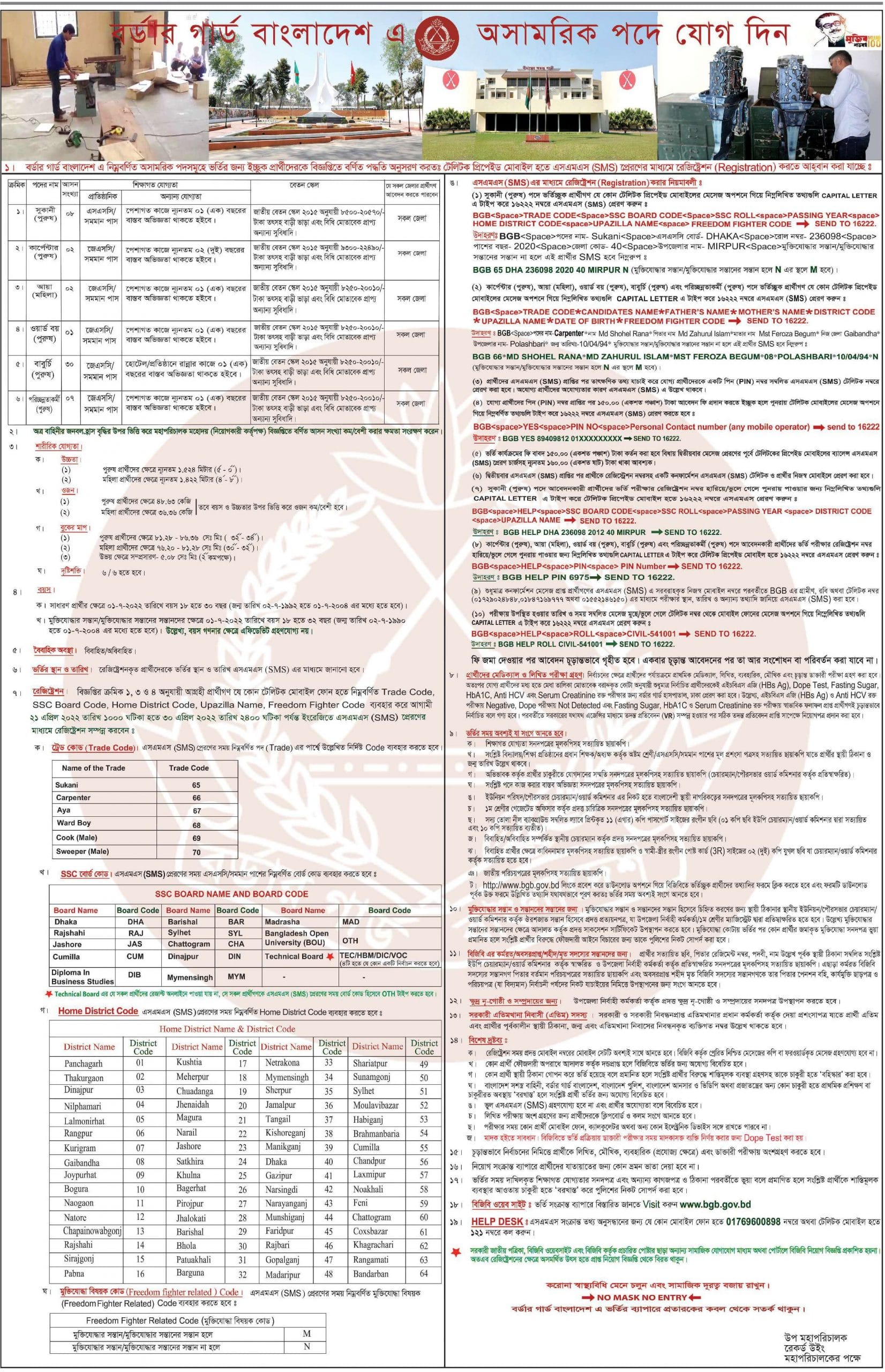 Border Guard Bangladesh Job Circular 2024 Eduresultbd