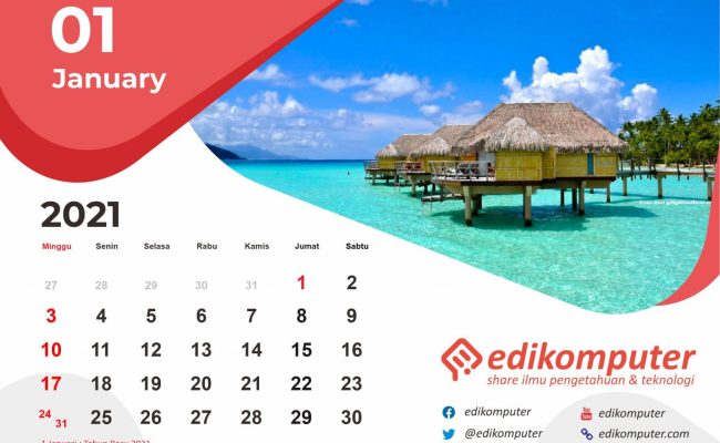 2021 Template Desain Kalender Meja Premium Envato Dow