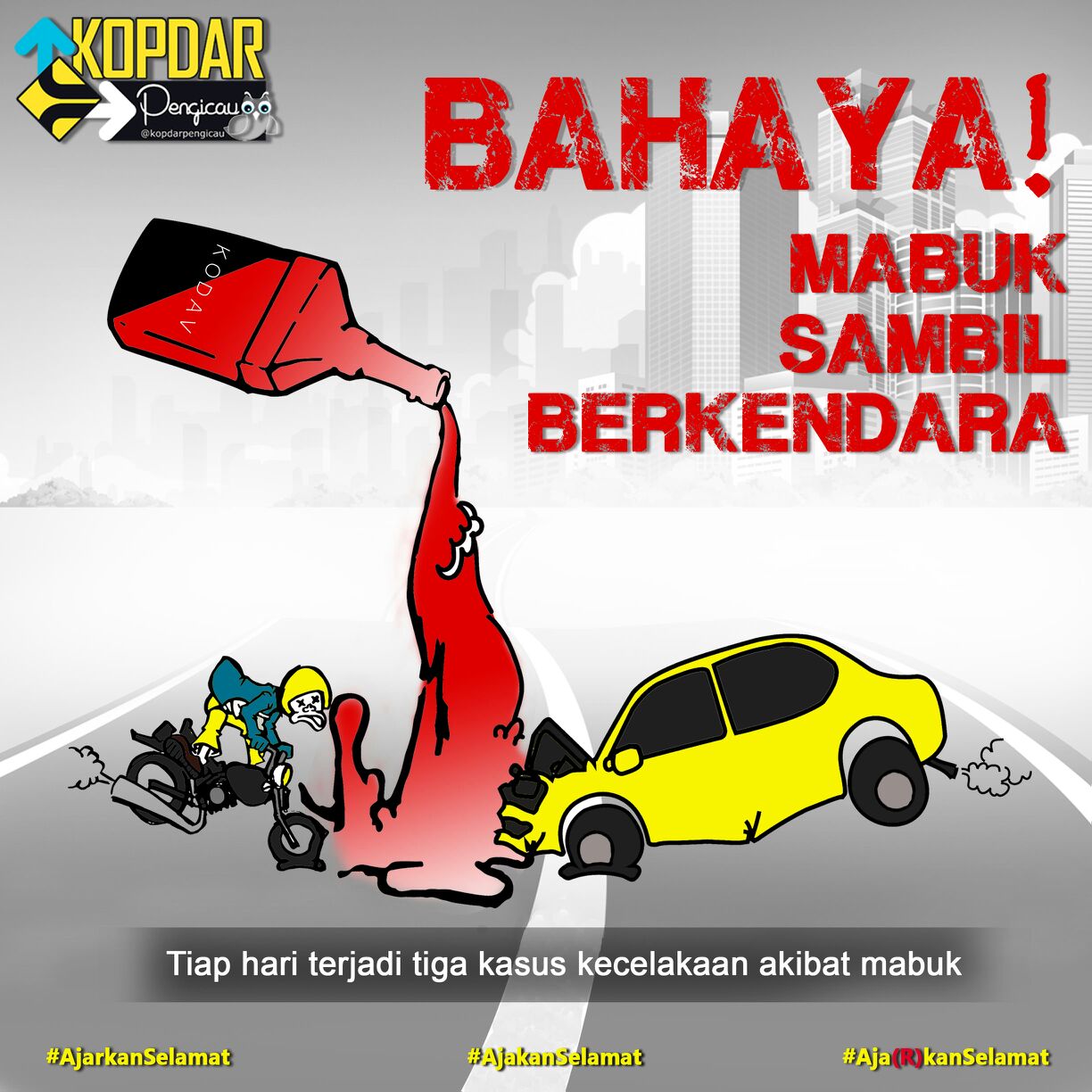 Poster Keselamatan Jalan Raya Kartun Himpunan Poster