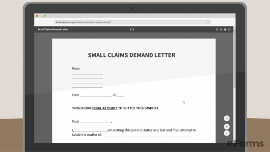 Free Small Claims Demand Letter Pdf Word Eforms