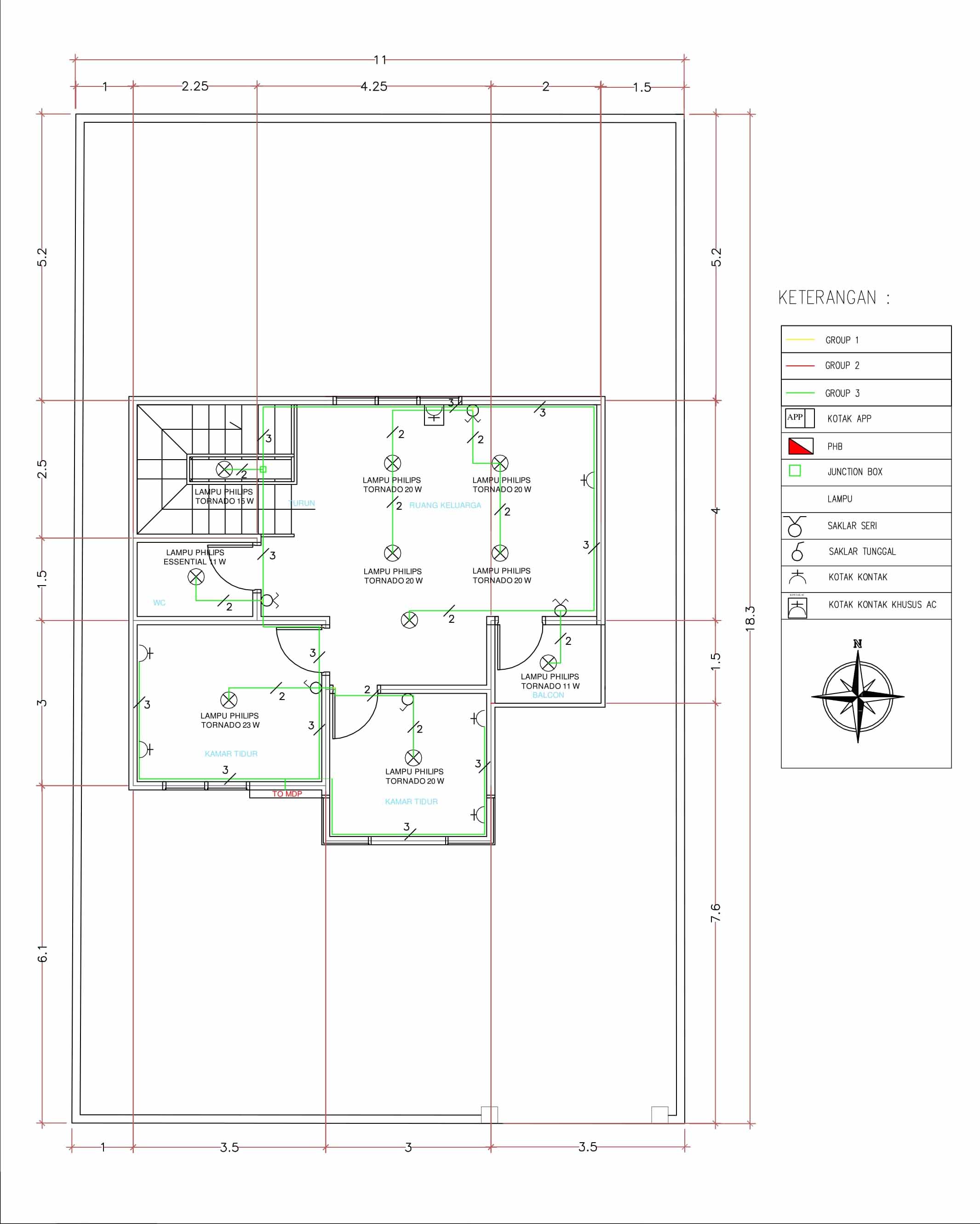 Denah Instalasi Listrik Rumah 1 Lantai Dwg To Dxf Imagesee