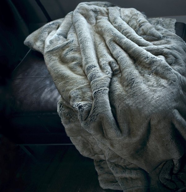 Timberwolf Faux Fur Oversized Throw Reversible Blanket Extra Large