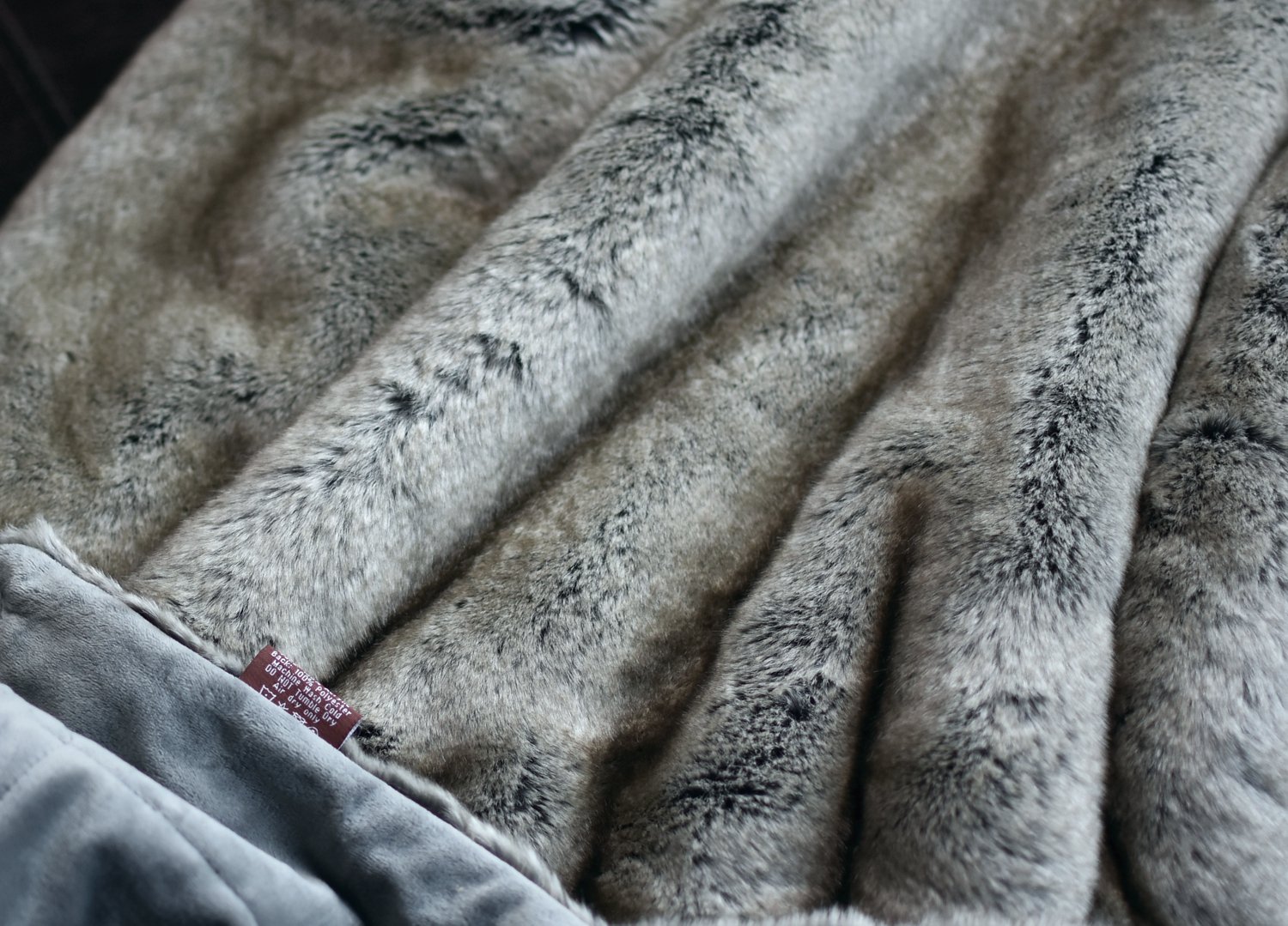 Timberwolf Faux Fur Oversized Throw Reversible Blanket Extra Large