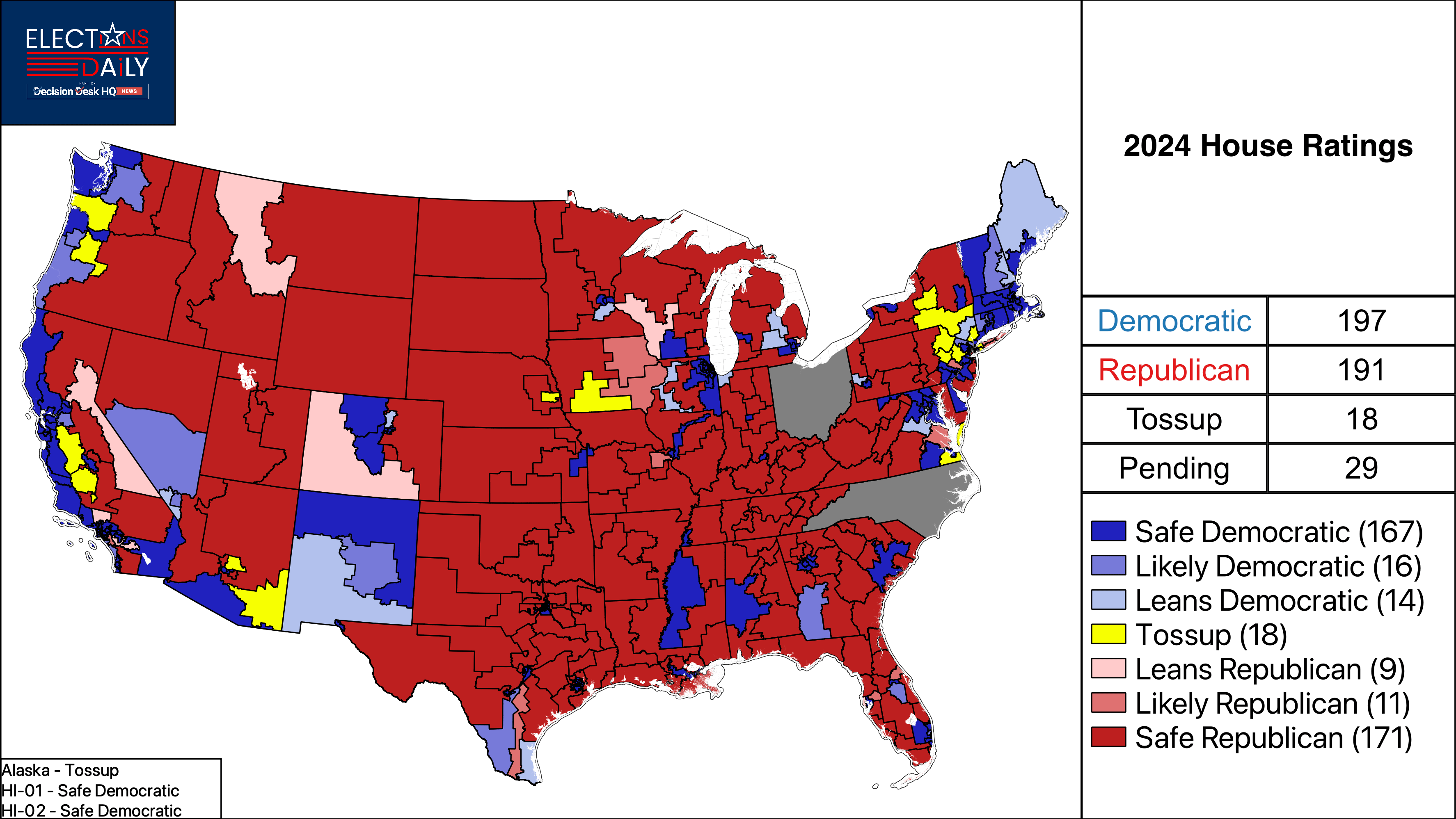 Elections Dailys Inaugural 2024 House Ratings Elections Daily