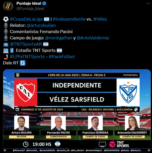 Las Posibles Alineaciones De Independiente Vs Vélez Por La Copa De La