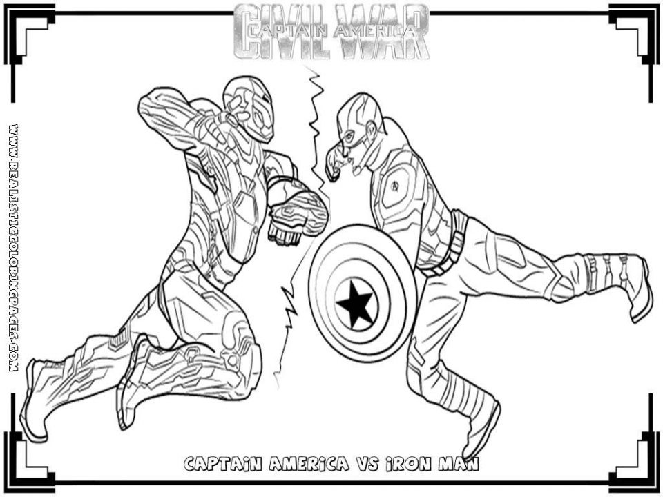 20 Free Printable Captain America Coloring Pages