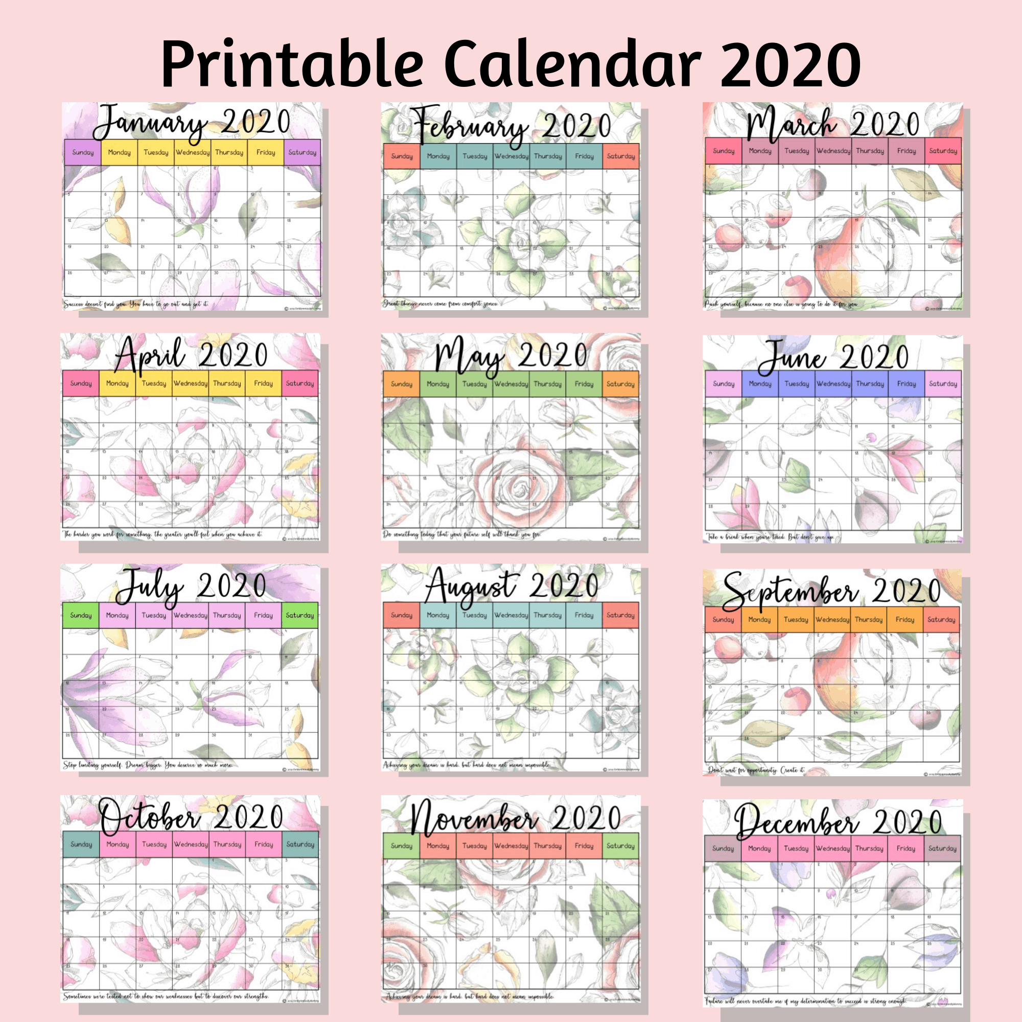 Printable Calendar 2020 Calendar Templates