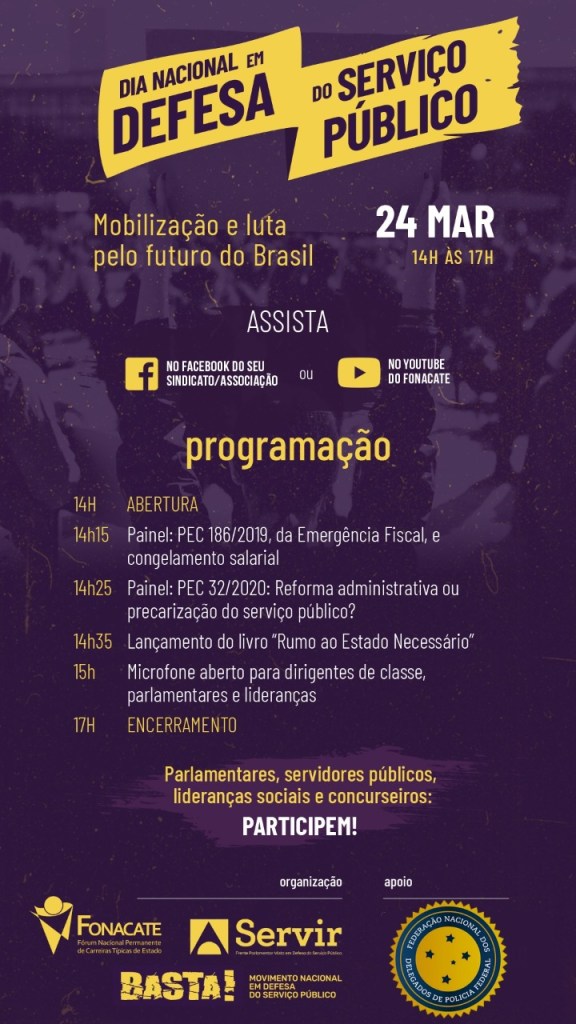 Evento Dia Nacional Em Defesa Do Serviço Público Fenadepol