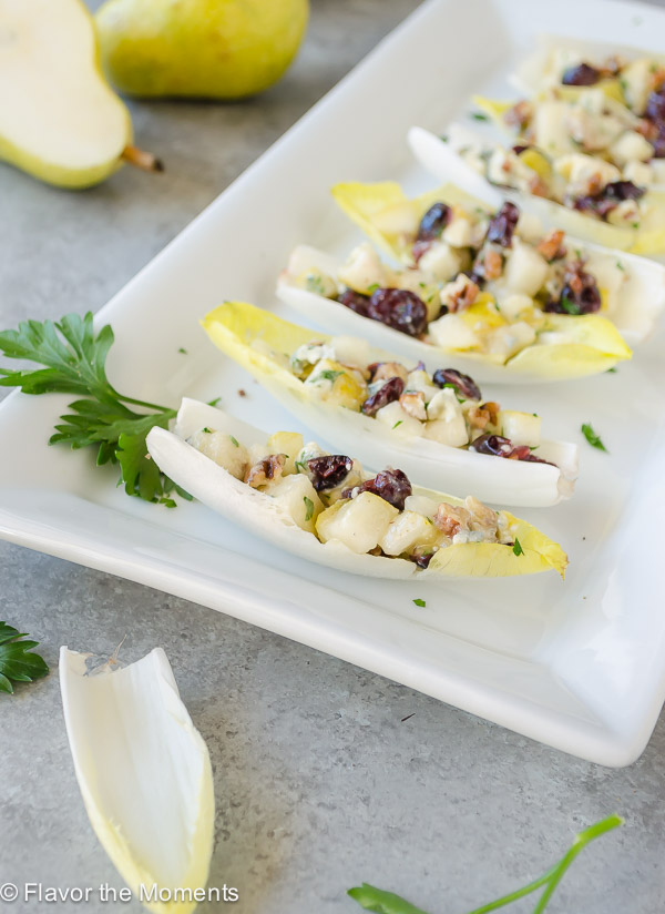 Endive Salad Bites With Pears Blue Cheese And Pecans Recipe Video