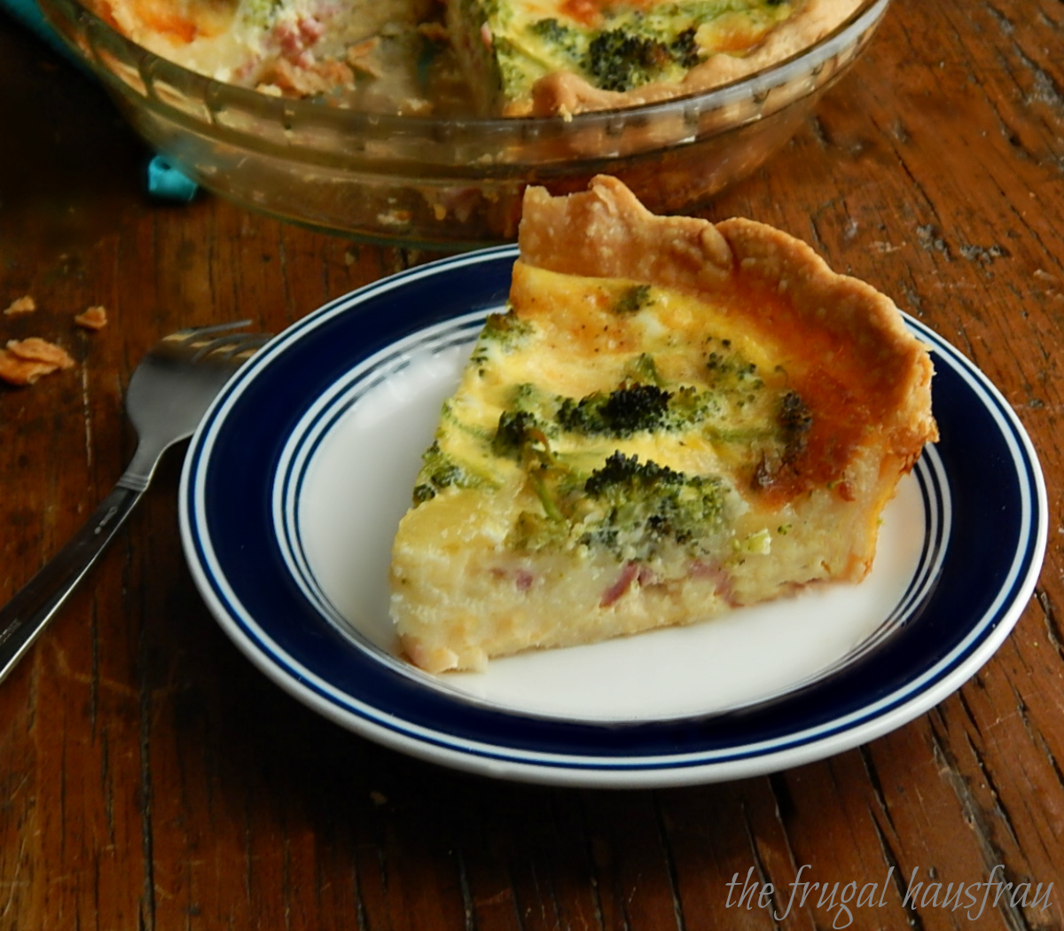 Broccoli Ham And Cheese Quiche Frugal Hausfrau