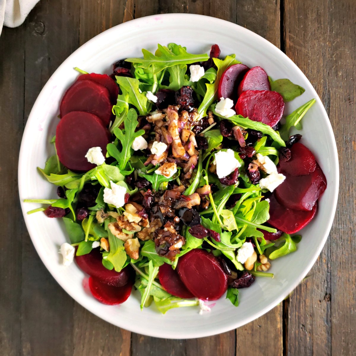 Arugula Goat Cheese And Beet Salad Frugal Hausfrau