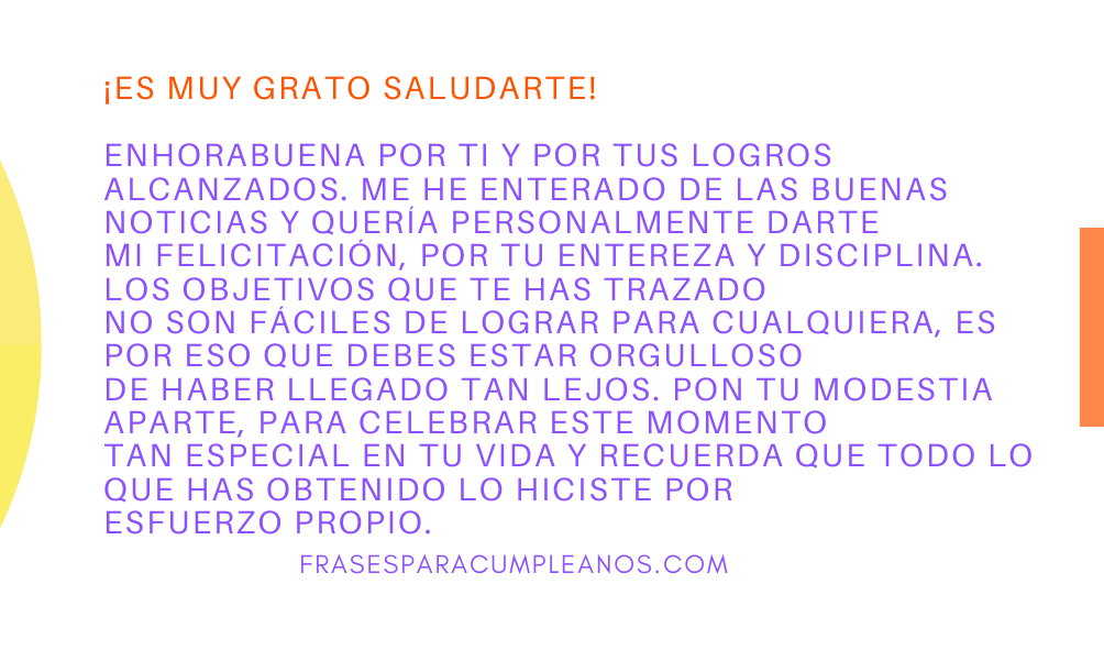 Carta De Felicitaciones Por Los Logros Obtenidos Frases Cumple