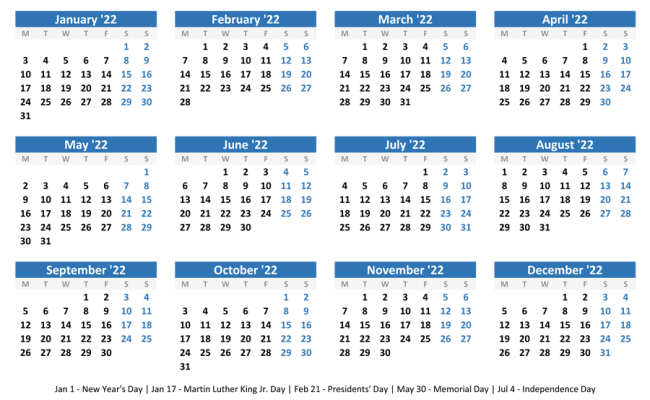 2022 Printable Yearly Calendar Free Letter Templates Images Bilarasa