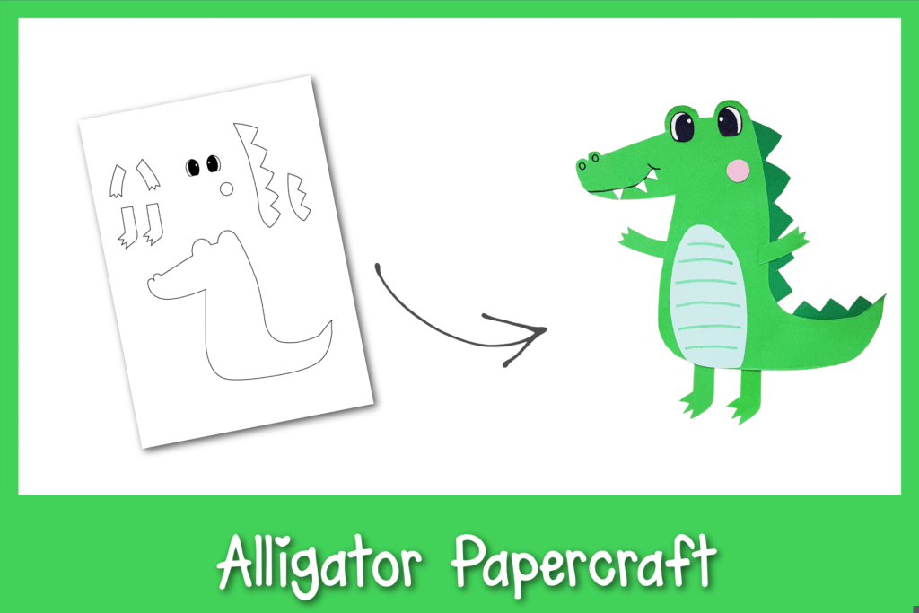 Alligator Papercraft Frosting And Glue Easy Crafts Games Recipes