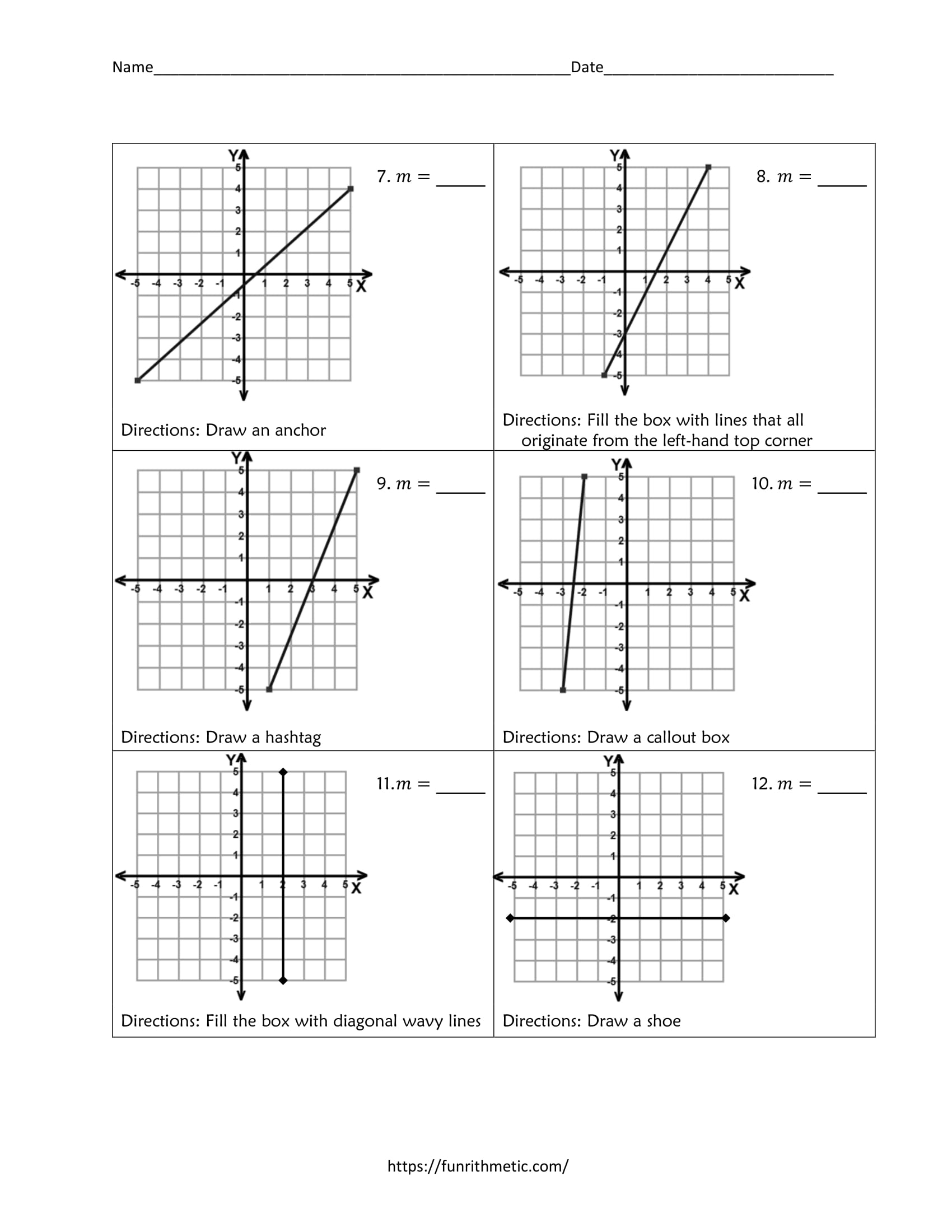 Finding Slope Using A Graph Create And Color Funrithmetic