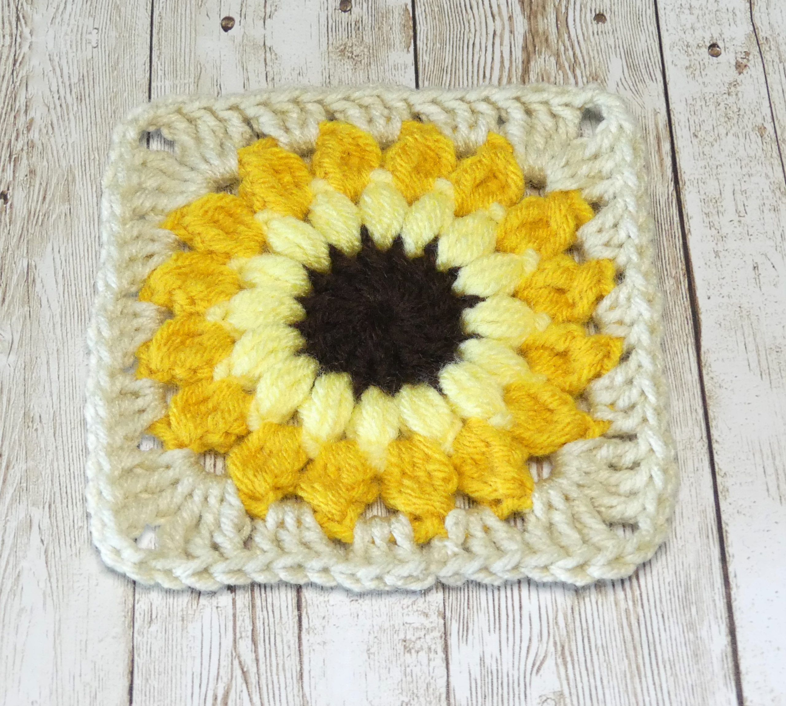 Sunflower Sunburst Granny Square Free Crochet Pattern Krafty Kait